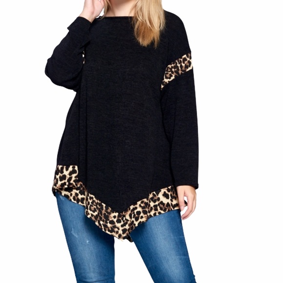 Tops | Plus Sz Knit Shark Tooth Hem Tunic | Poshmark